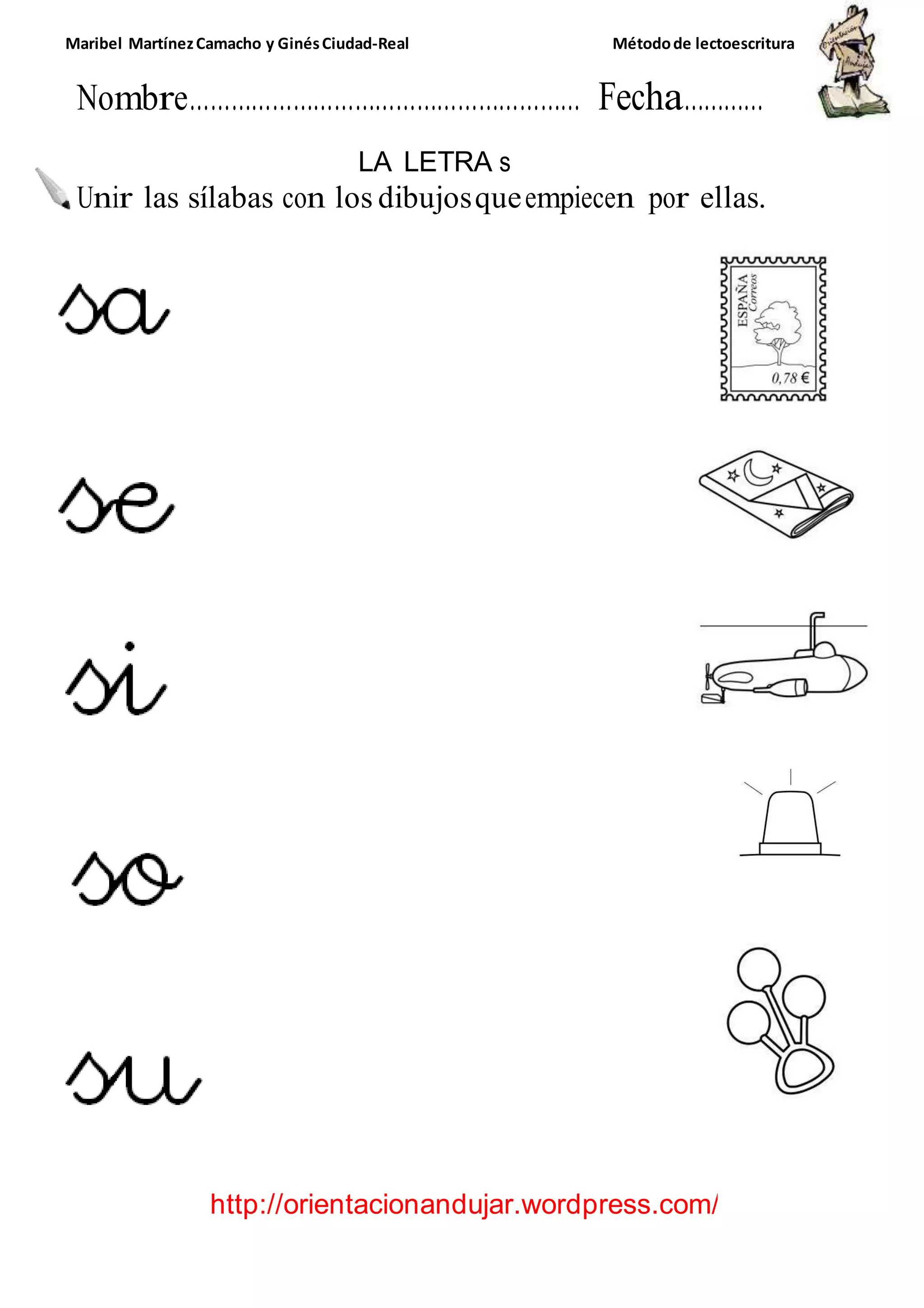 Lectoescritura completo-orientacionandujar-consonante-s | DOCX
