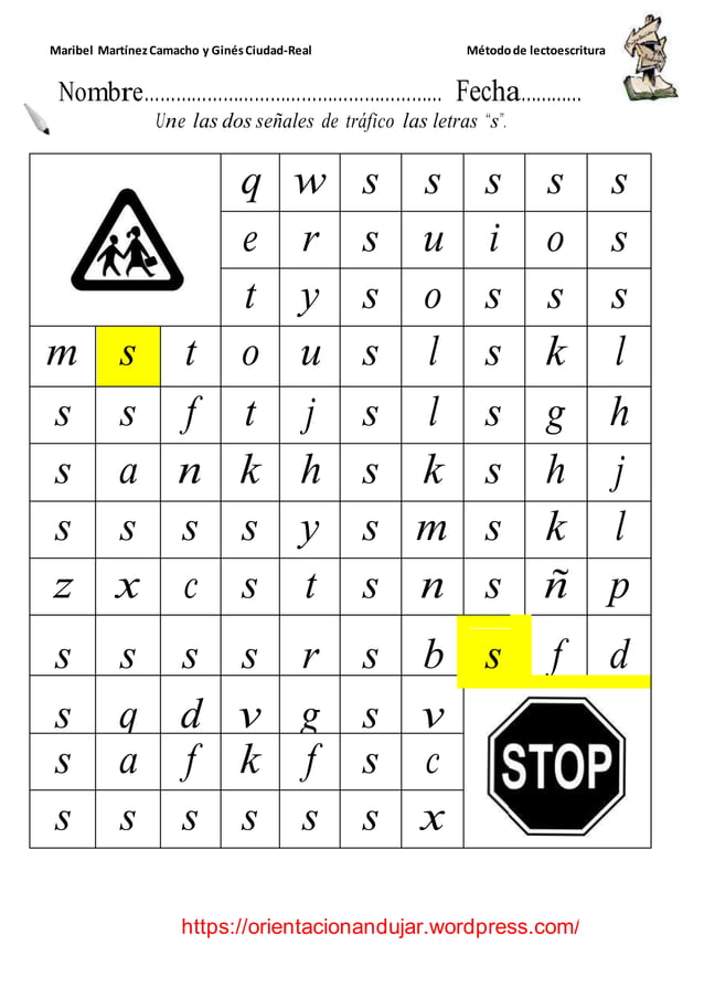 Lectoescritura completo-orientacionandujar-consonante-s | DOCX