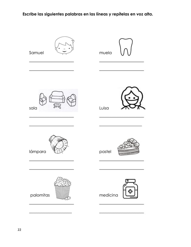 Lectoescritura 2do Grado Palabras Ejercicios Letra Silabas Preescolar ...