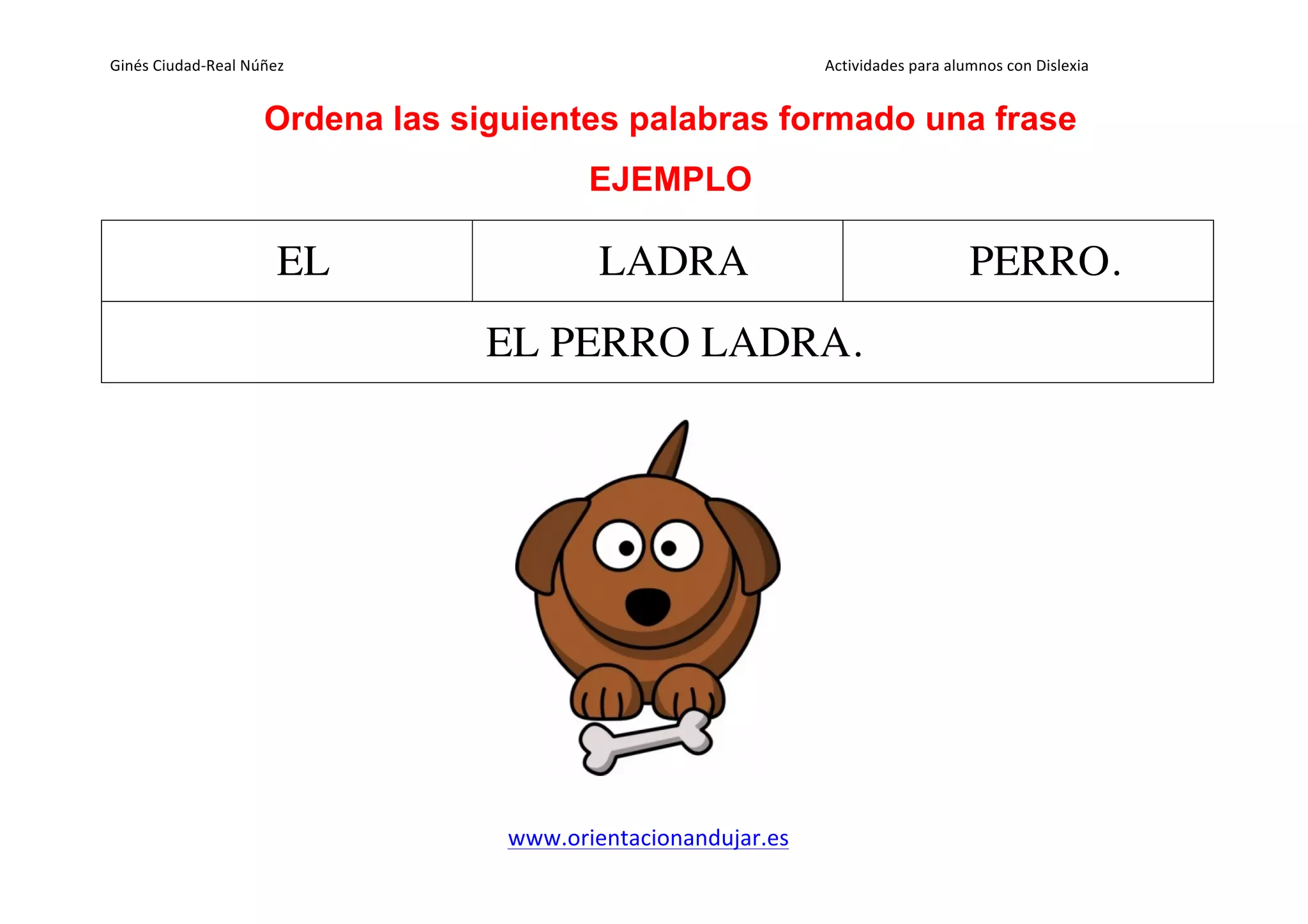 Lectoescritura ordenamos palabras para formar frases elaborado por ...