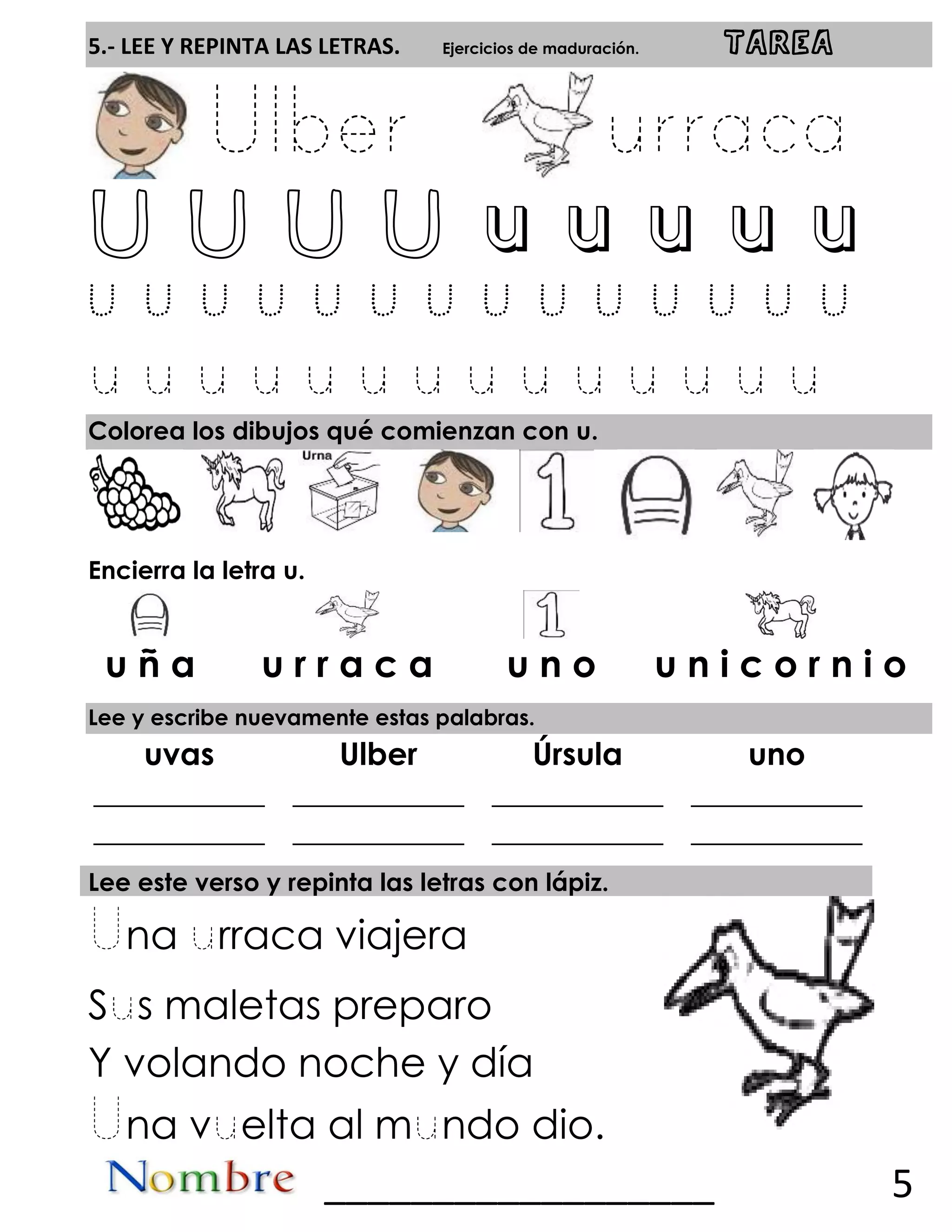 LECTO-ESCRITURA TAREAS | PDF