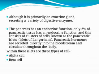 Lect on Pancreas.pptx slides briefly note | PPT