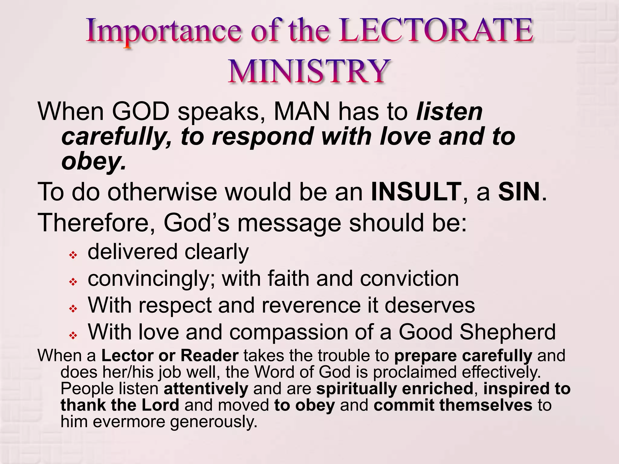 Ministry of the WORD: Lectorate | PPTX
