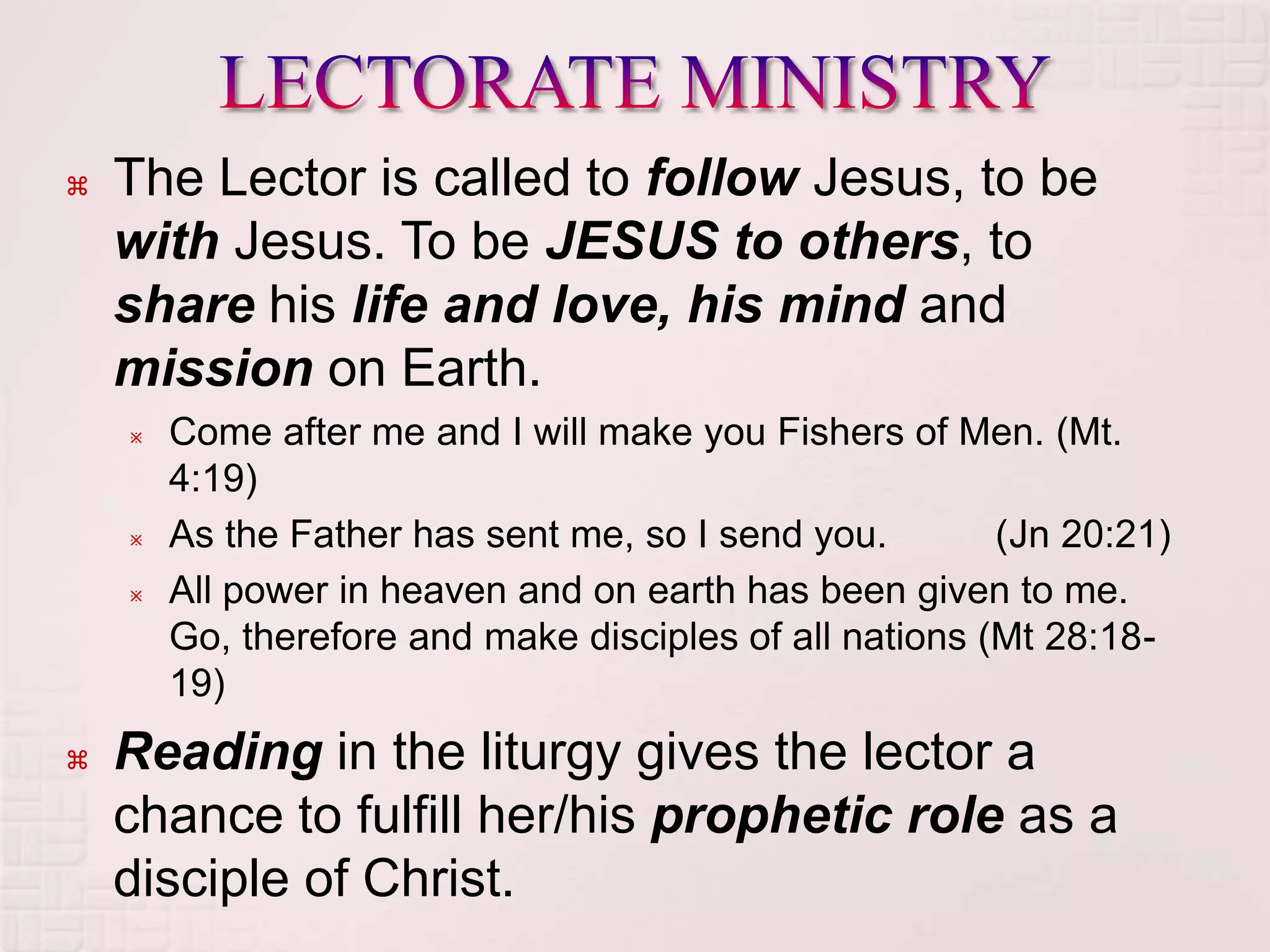 Ministry of the WORD: Lectorate | PPTX