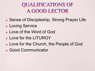 Ministry of the WORD: Lectorate | PPTX
