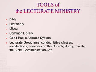 Ministry of the WORD: Lectorate | PPTX