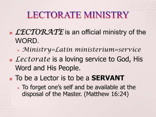 Ministry of the WORD: Lectorate | PPTX