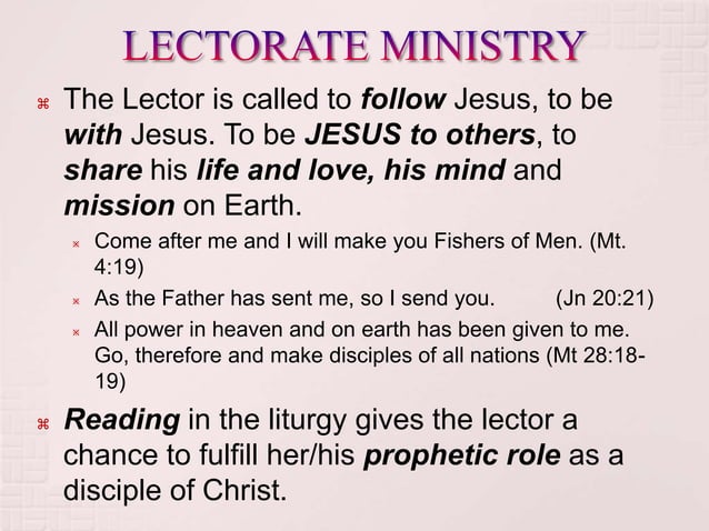 Ministry of the WORD: Lectorate | PPTX | Christianity | Religion ...