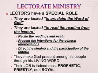 Ministry of the WORD: Lectorate | PPTX