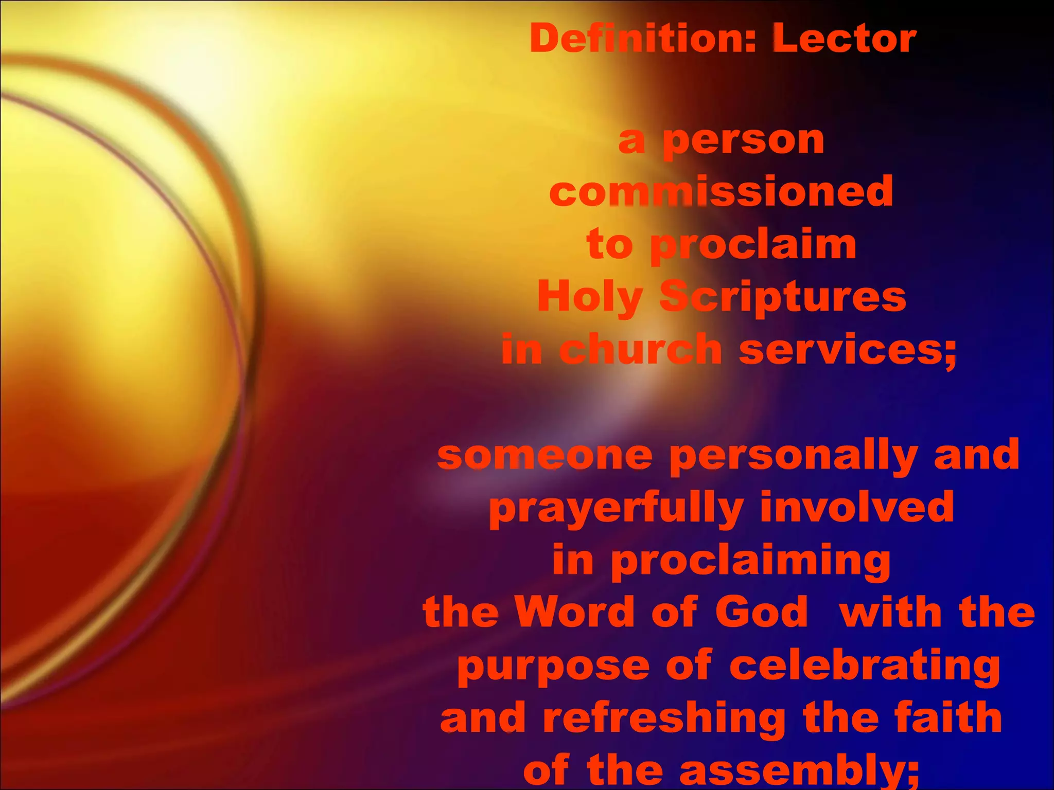 Lectors and commentators | PPT