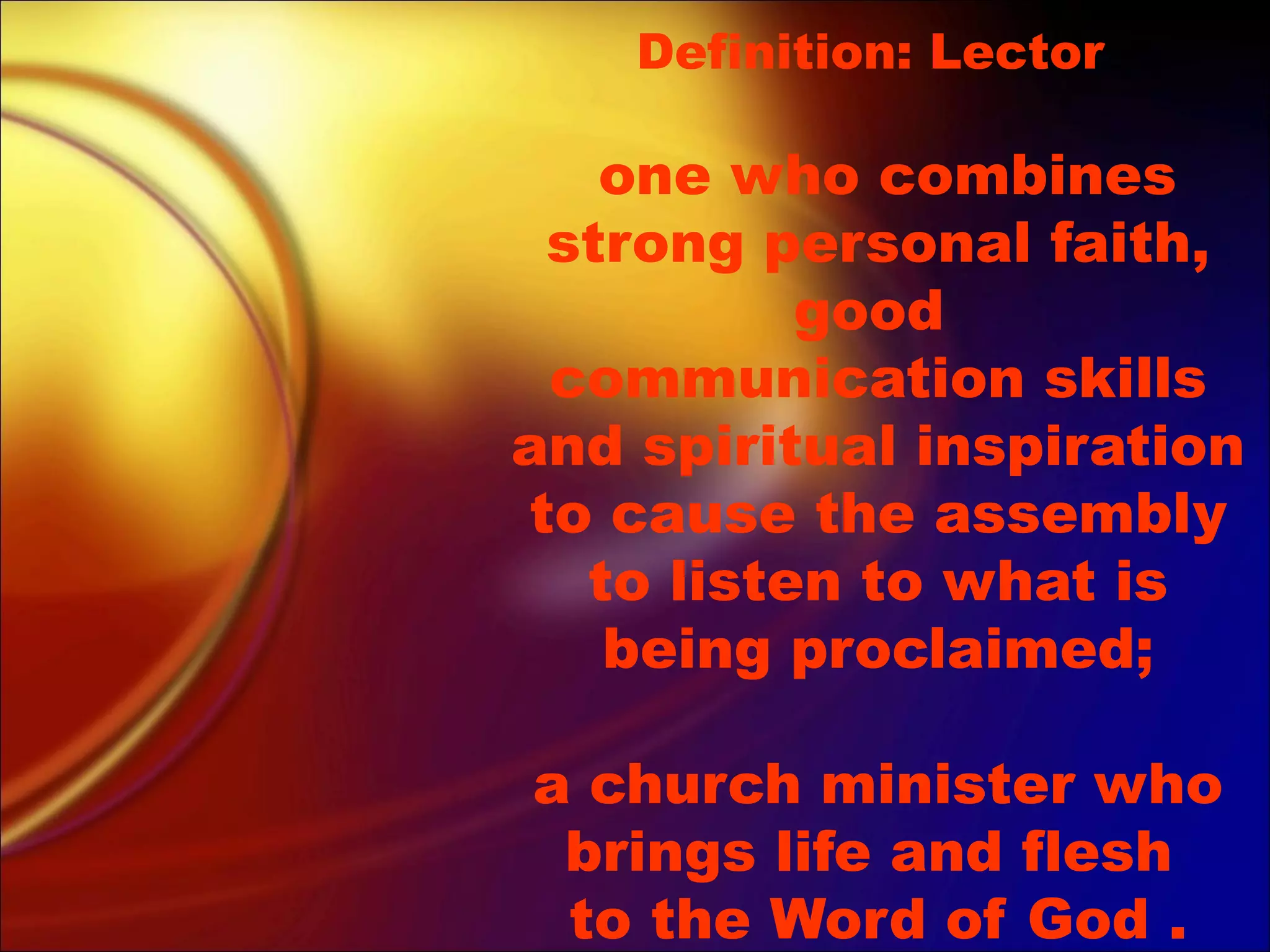 Lectors and commentators | PPT