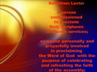Lectors and Commentators.pptx | Christianity | Religion & Spirituality
