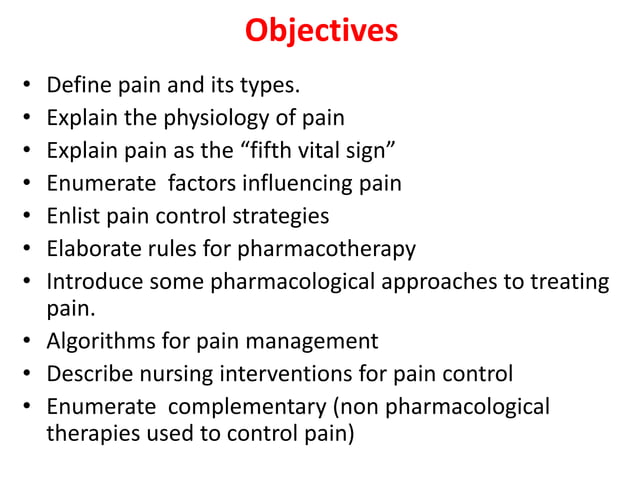 pain mangement Lecture for 3rd year MBBS | PPT