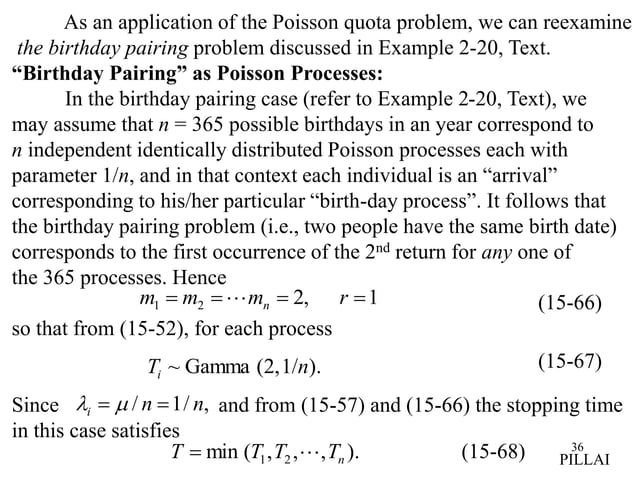 Poisson process and explaination lectr15.ppt | Physics | Science