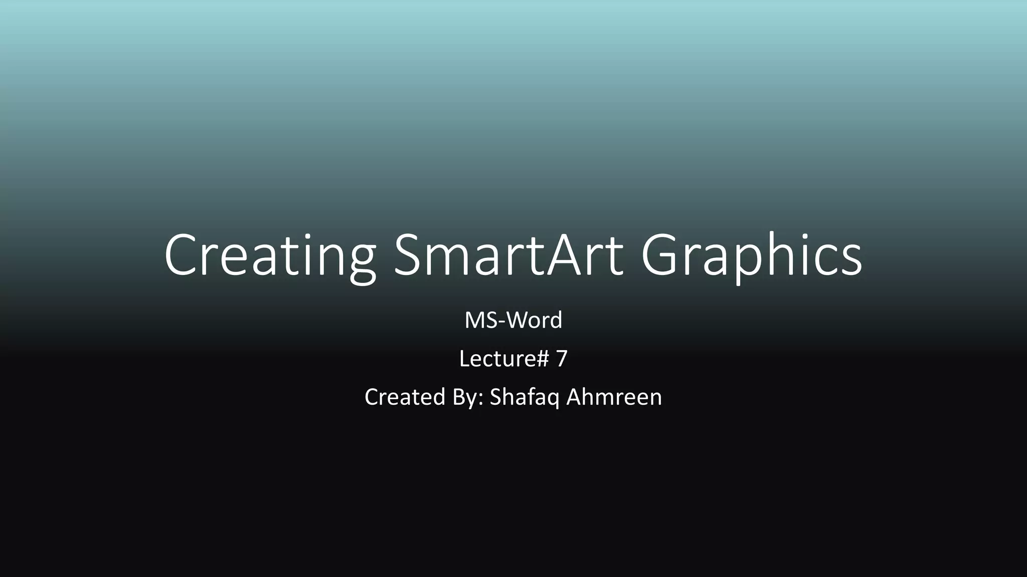 Creating smart art in ms word | PPTX