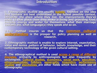 Lectuire on ethnographic method (jkp) | PPT