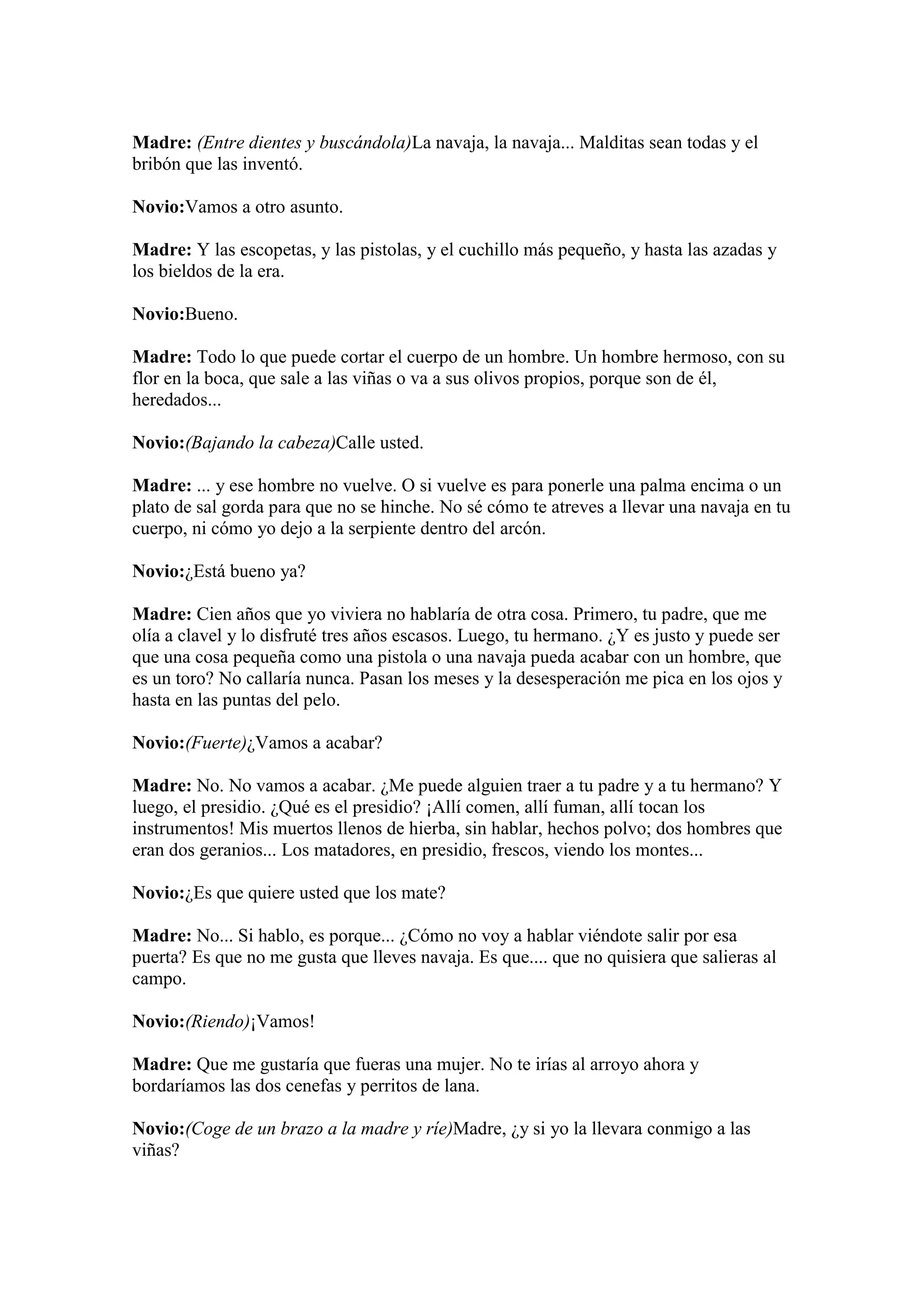 Lectura boda de sangre | PDF