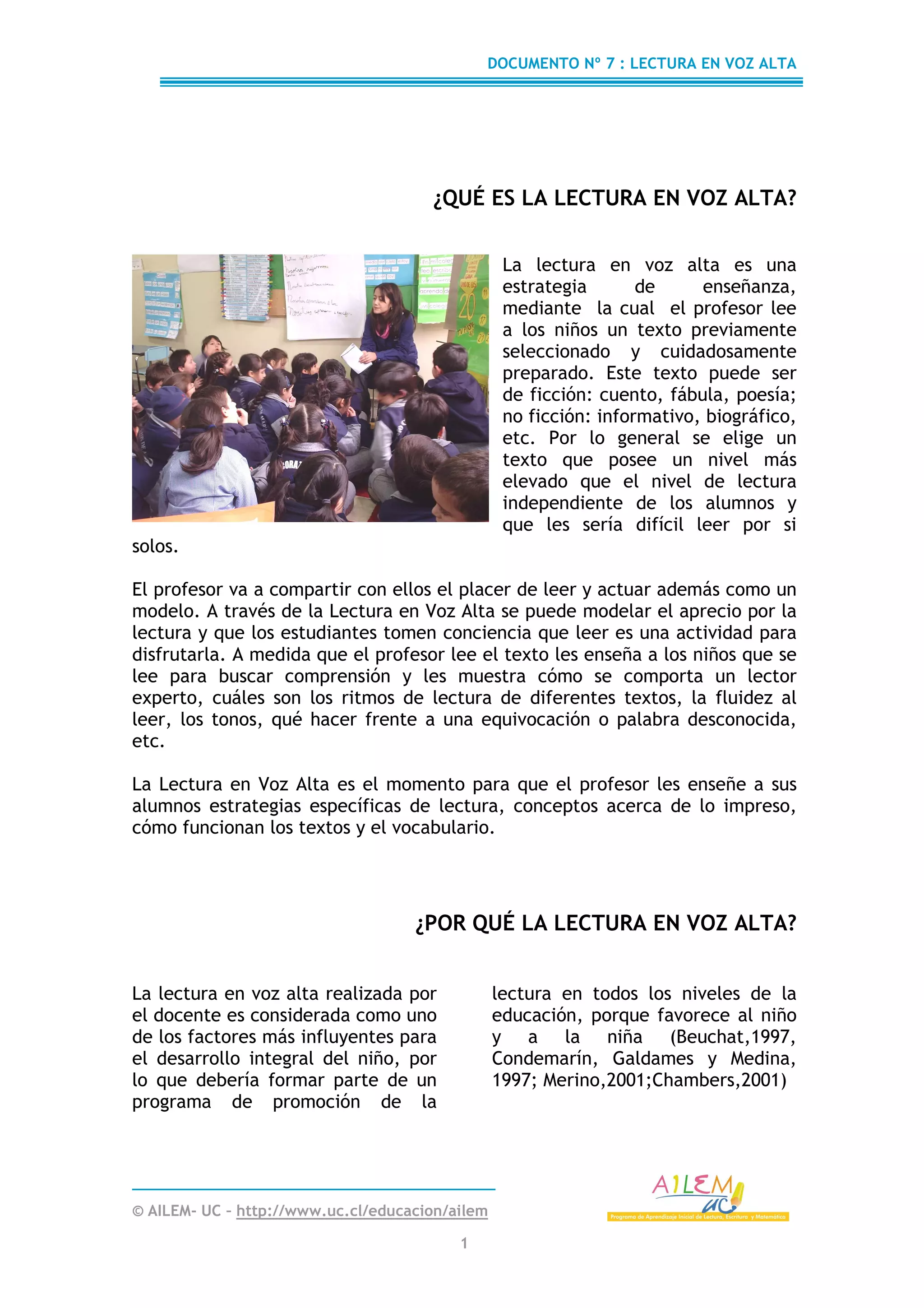 Lectura En Voz Alta | PDF