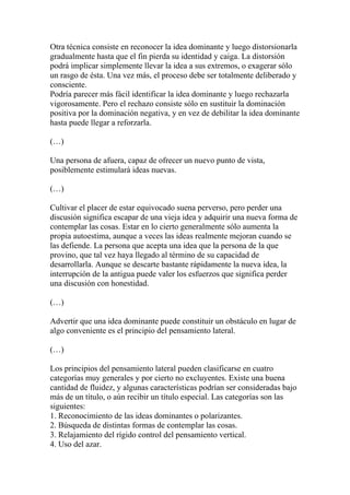 Lectura 8. el pensamiento lateral | PDF