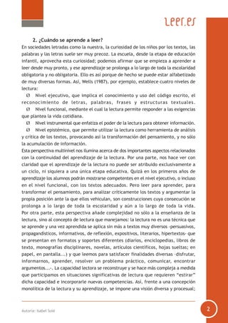 Lectura Siete Preguntas En Torno A La Lectura | PDF