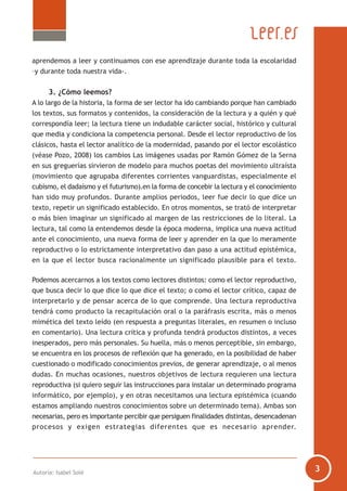 Lectura Siete Preguntas En Torno A La Lectura | PDF