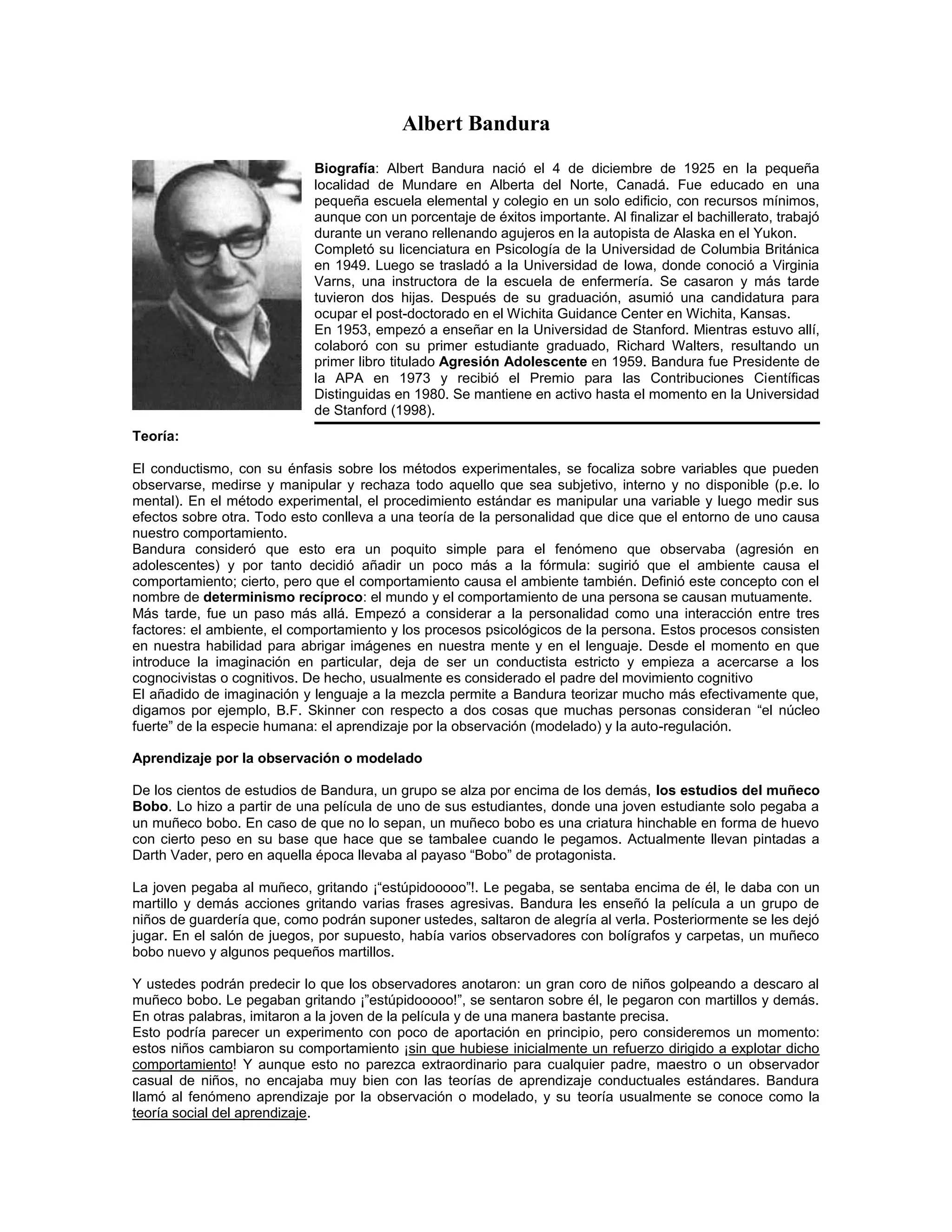 Lectura albert bandura con qz | PDF