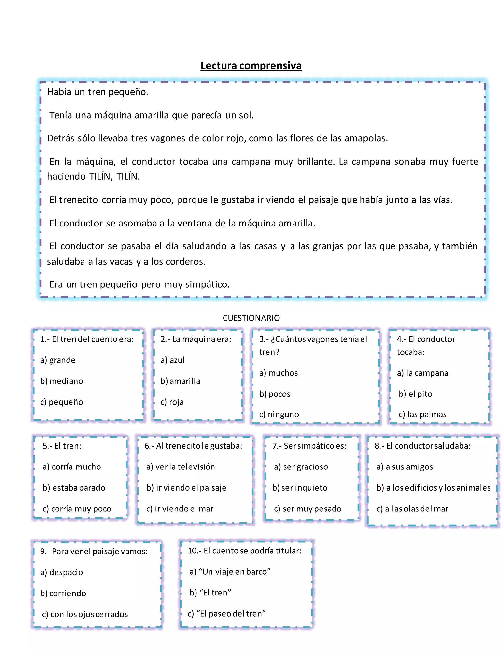 Lectura comprensiva | DOCX