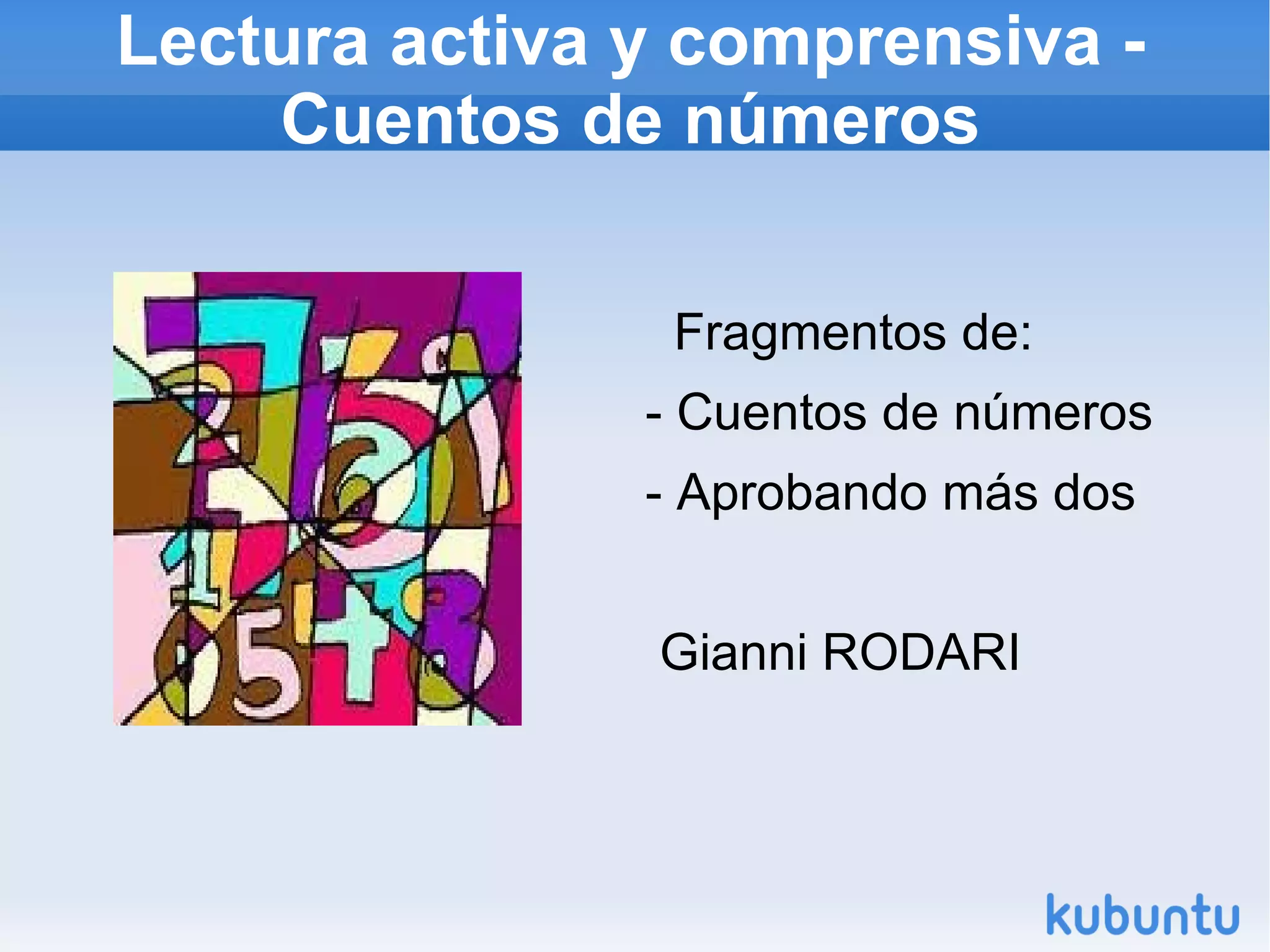 Lectura comprensiva-Cuentos-de-números-Rubén Delgado | ODP | Science