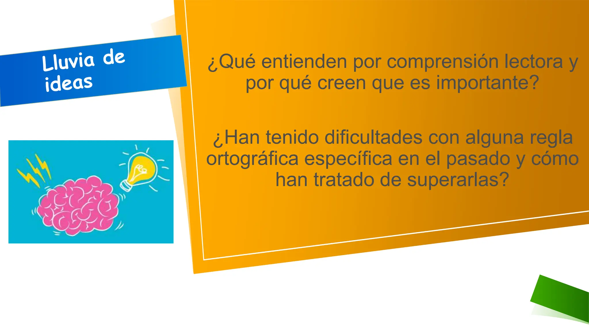 Lectura comprensiva y ortografía para BG | PPT