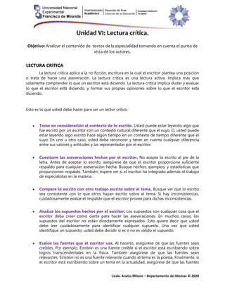 Lectura critica | PDF