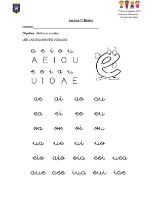 Lectura de vocales 1° | PDF