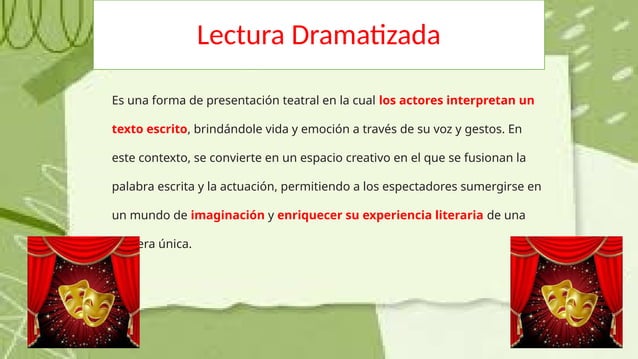 LECTURA DRAMATIZADA.ew quendujjfdcdfpptx | PPT