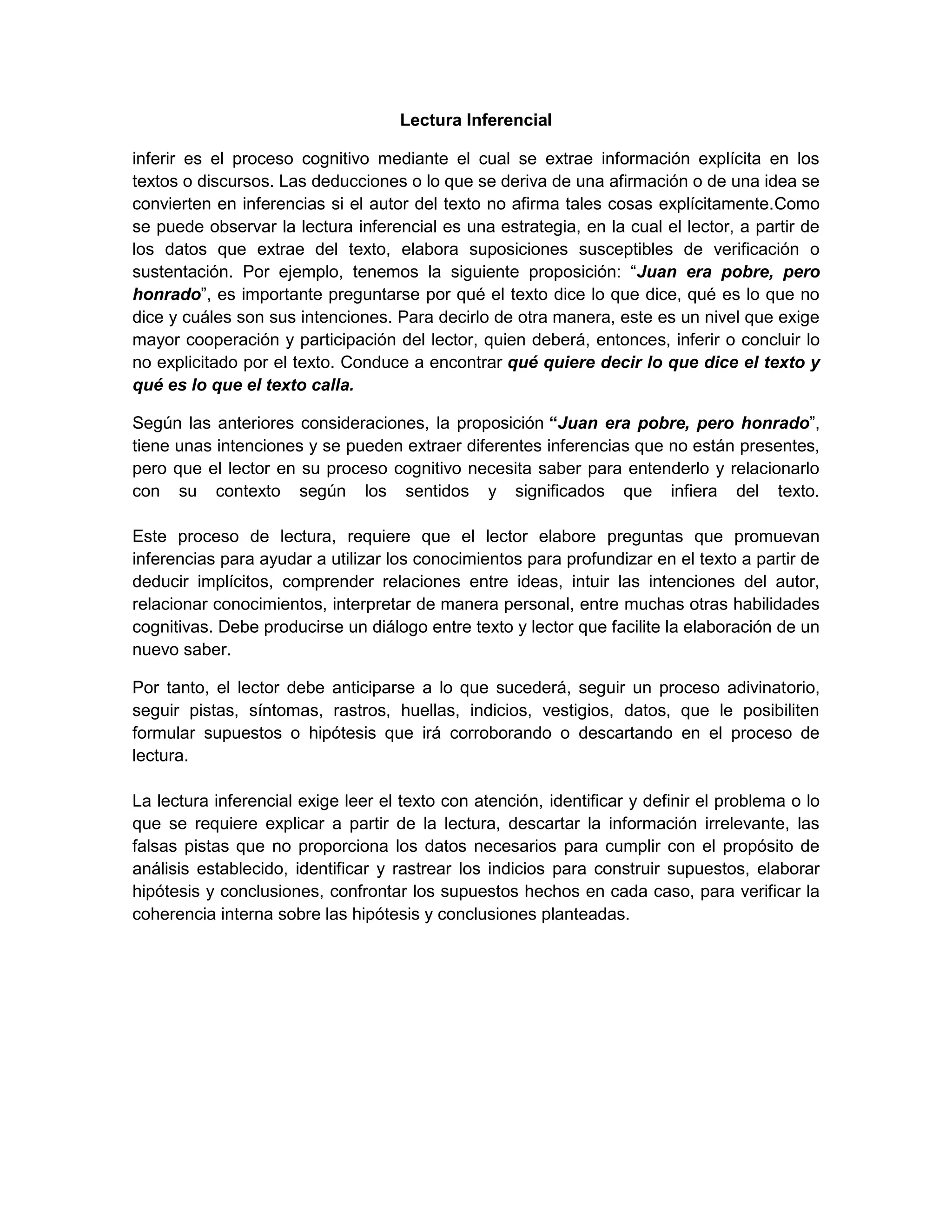 Lectura inferencial | DOCX