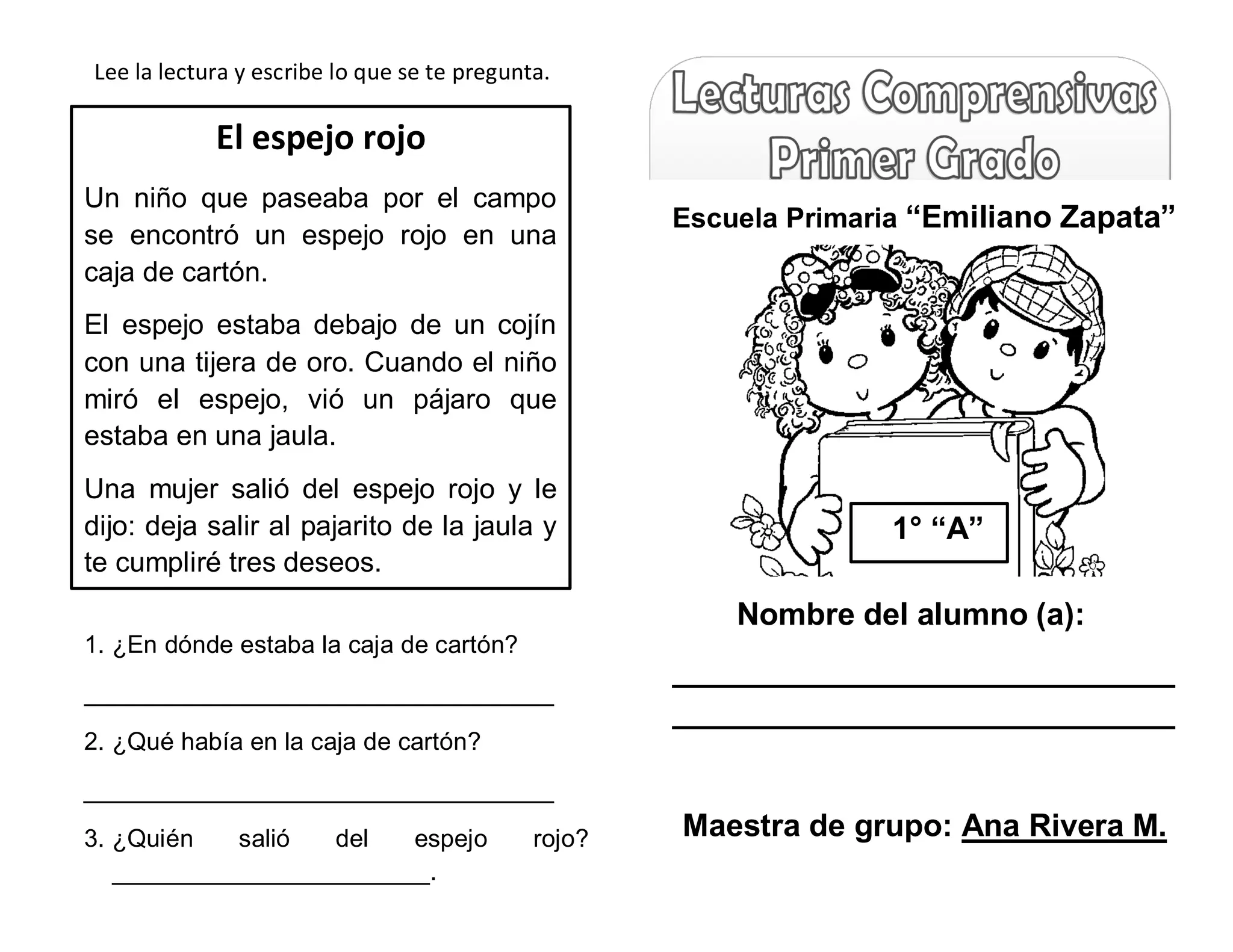 Lectura De Comprension Primer Grado
