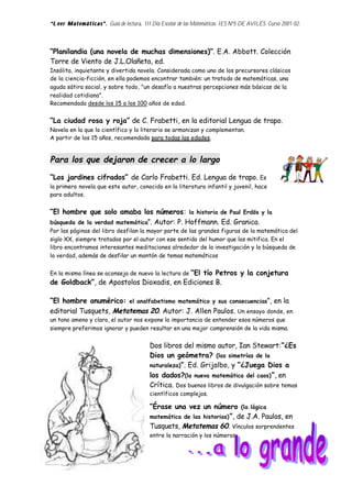 Lecturas MatemáTicas | PDF