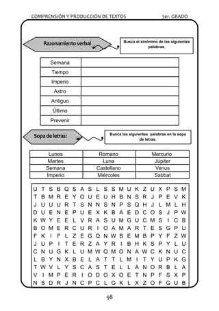 Hojas De Trabajo De Comprension Para 3er Grado