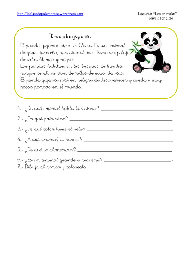 Lecturas de animales. Nivel 1 | PDF