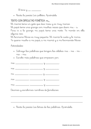Lecturas por fonemas | PDF