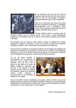 Lectura voto femenino | PDF