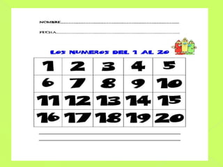 Lectura y escritura de números 0 20 | PPTX