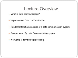 Data communication - Lecture-01 | PPSX