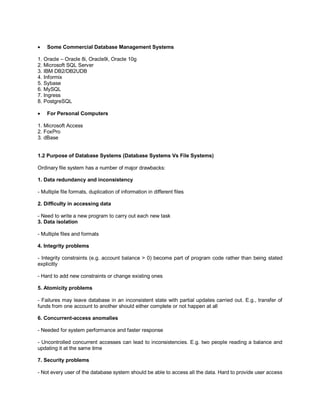 Introduction to Database Management System | PDF