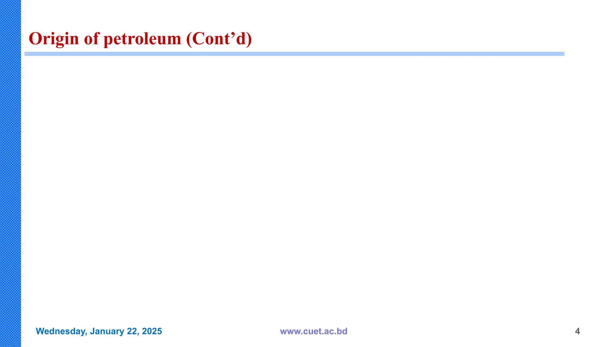 Lecture note on petroleum geology Generation and Migration of petroleum ...