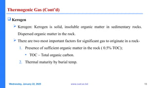 Lecture note on petroleum geology Generation and Migration of petroleum ...