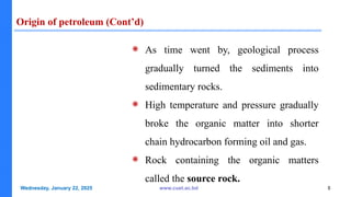Lecture note on petroleum geology Generation and Migration of petroleum ...