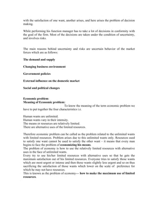 economics and decision making | PDF