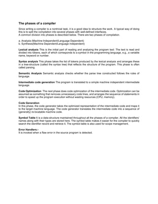 Phases of Compiler | PDF