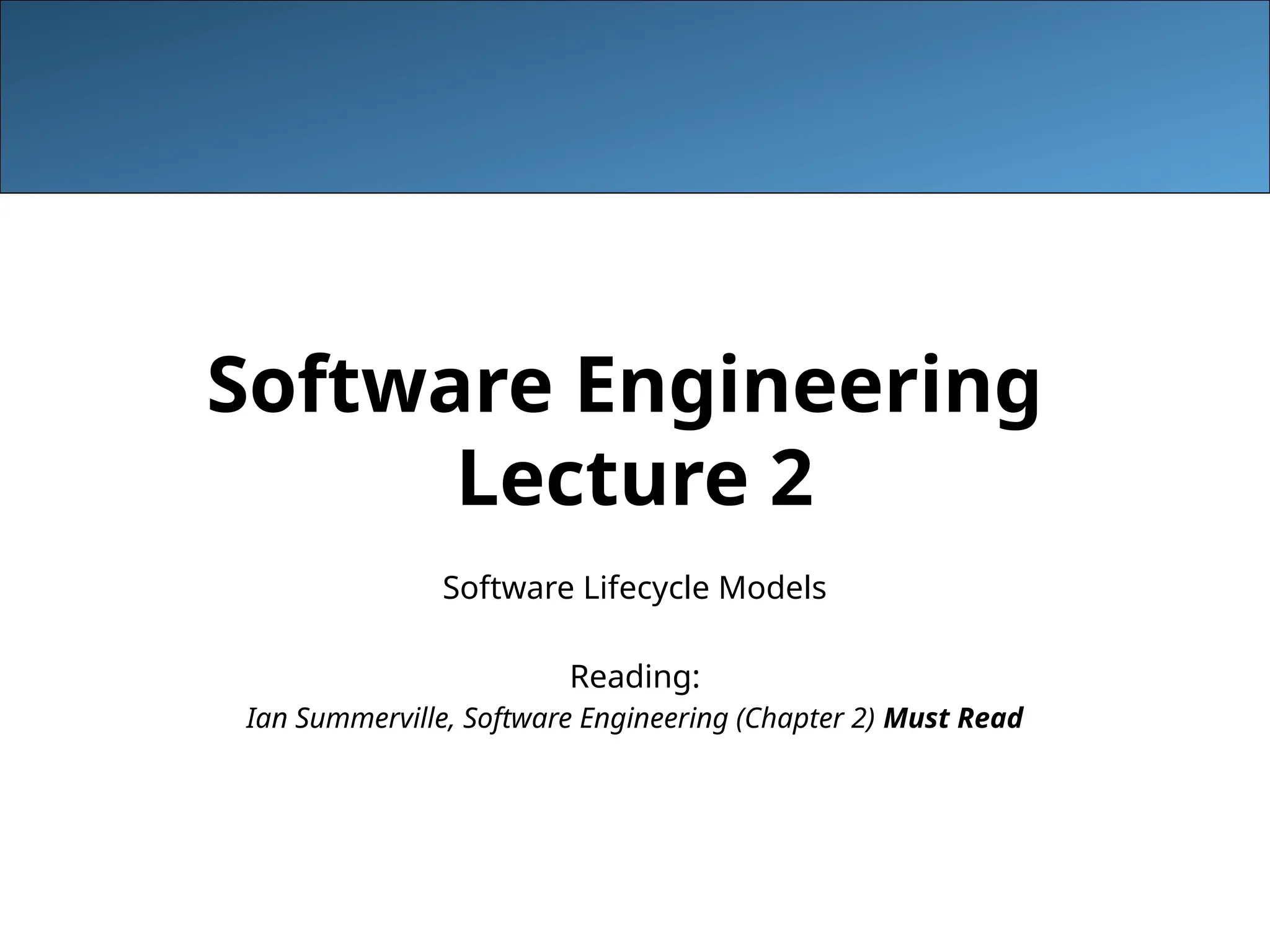 software engineering software lifecycle lecture note | PPTX