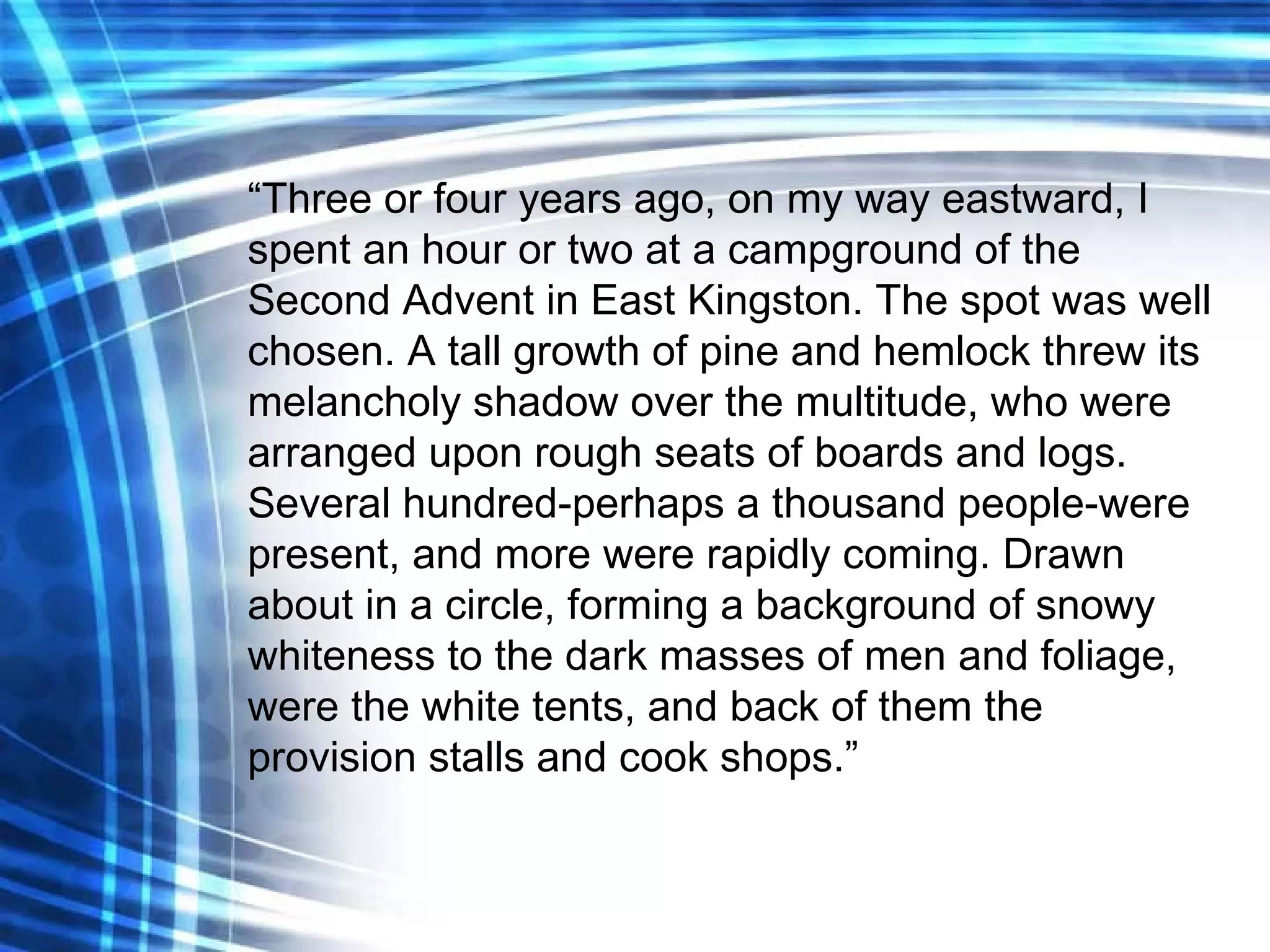 Lecture 02: The Millerites | PPT