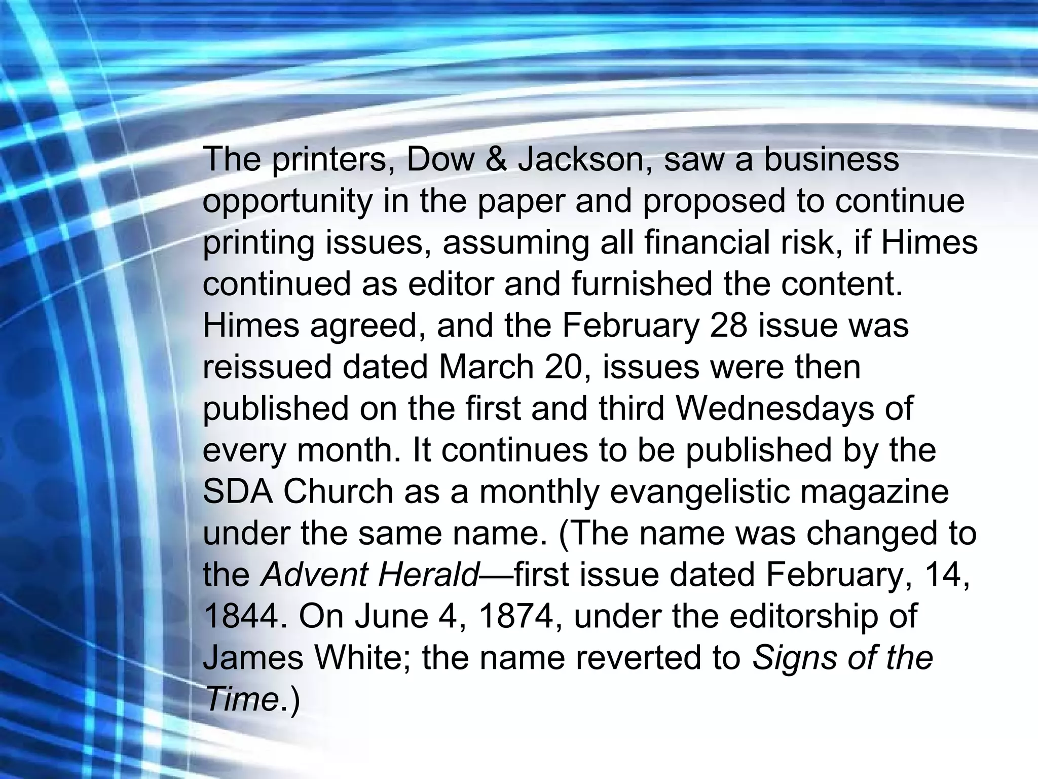 Lecture 02: The Millerites | PPT